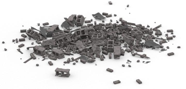Concrete Rubble Pile HD 3K | GraphicsCrate
